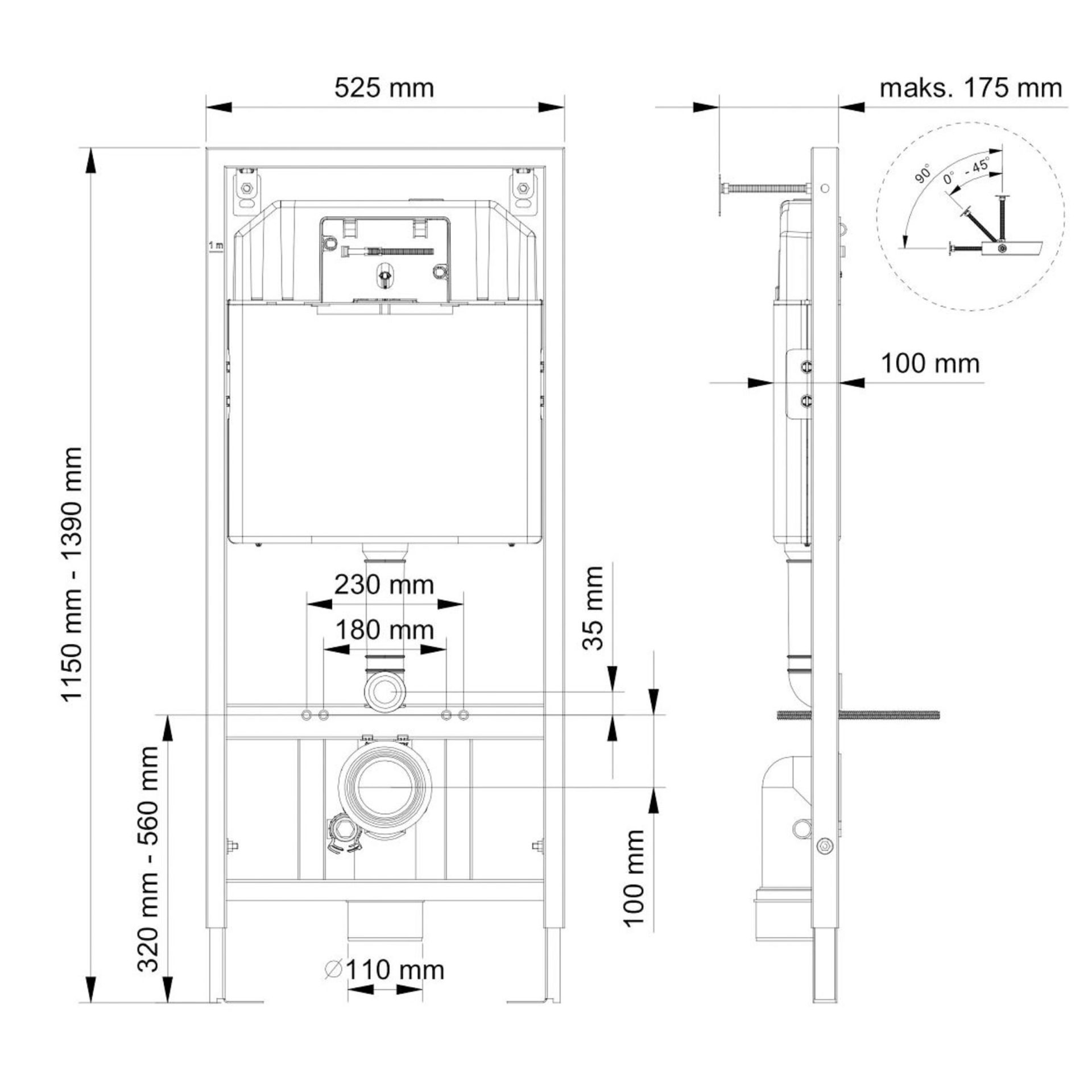 WC-Komplettset Hänge Wand WC mit Spülkasten, Vorwandelement ...